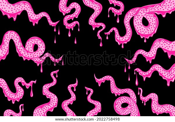 Pink Tentacles Monster Dripping Slime On Stock Vector (Royalty Free ...
