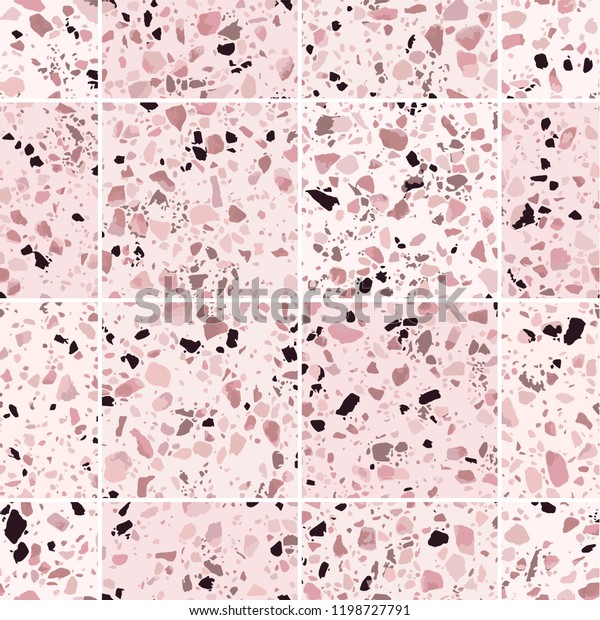 Pink Terrazzo Marble Seamless Pattern Square Stock Vector (Royalty Free ...