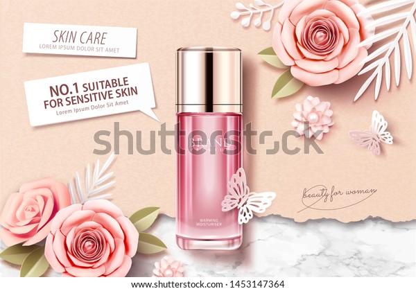 Pink Toner Ads On Marble Stone Stock Vector (Royalty Free) 1453147364
