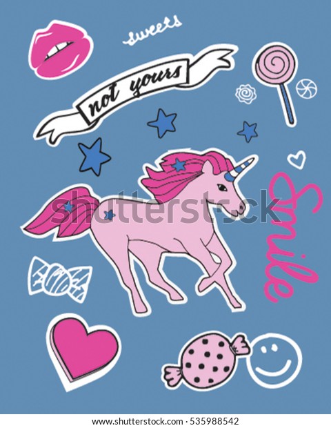 Pink Unicorn Flying Stock Vector (Royalty Free) 535988542