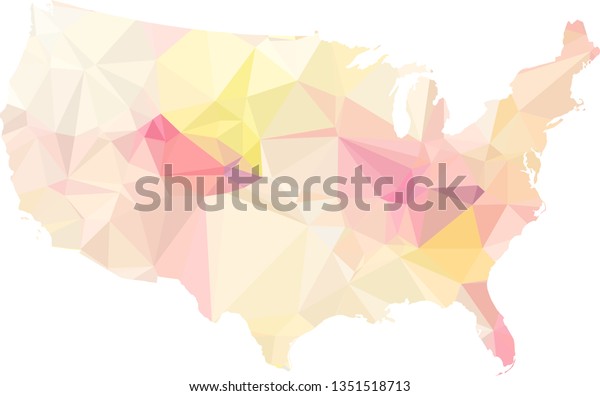Pink Usa Map Low Poly Style Stock Vector (Royalty Free) 1351518713 ...