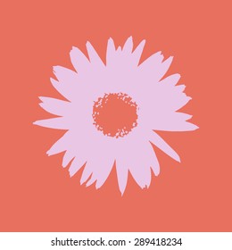Pink Vector Flower On Orange Background Stock Vector (Royalty Free ...