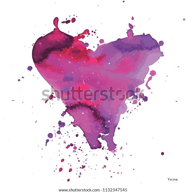 Pink Watercolour Heart Heart Vector File Stock Vector (Royalty Free ...