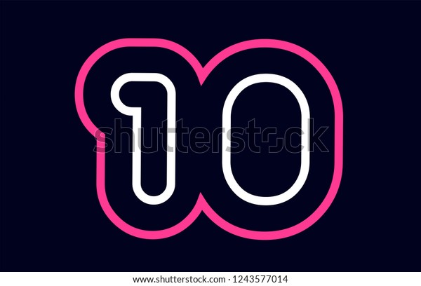 Pink White Blue Number 10 Logo Stock Vector (Royalty Free) 1243577014 ...