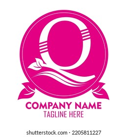 Pink White Color Q Initial Logo Stock Vector (Royalty Free) 2205811227 ...