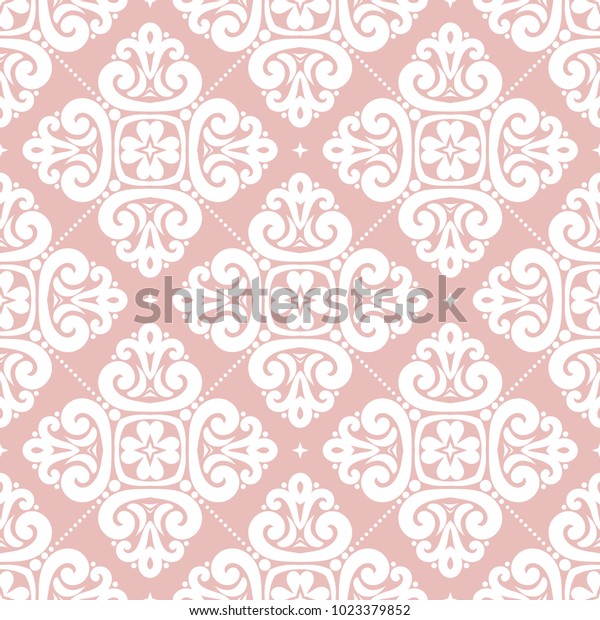 Pink White Ornamental Seamless Pattern Vintage Stock Vector (Royalty ...