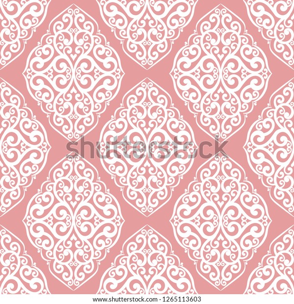 Pink White Vintage Vector Seamless Pattern Stock Vector (Royalty Free ...
