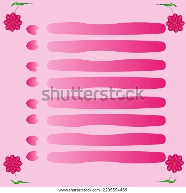 Pink Wish Sheet Eight Lines Beautiful Stock Vector (Royalty Free ...