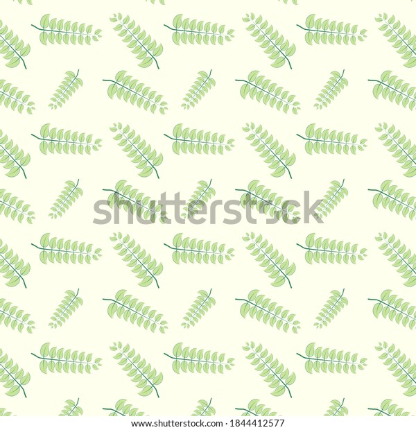Pinnate Leaf Pattern Green Color On Stock Vector (Royalty Free ...