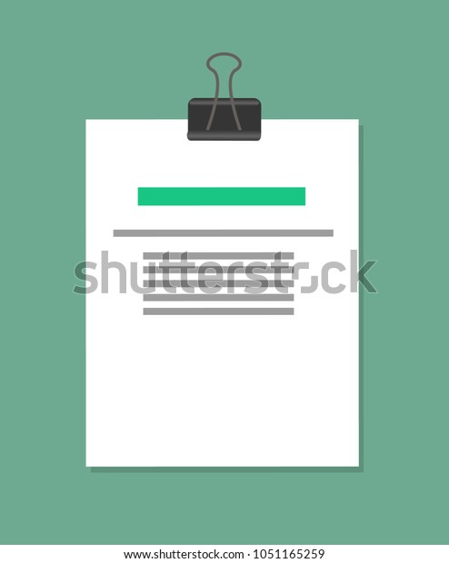 Pinned Document Sample Color Vector Illustration Stock Vector (Royalty ...