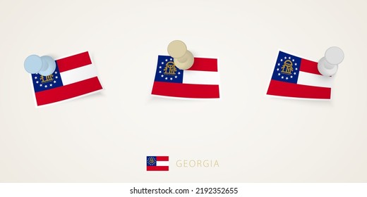 Pinned Flag Georgia Different Shapes Twisted Stock Vector (Royalty Free ...