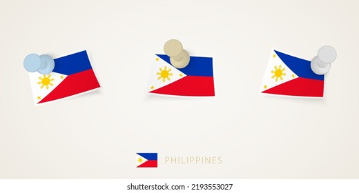 Pinned Flag Philippines Different Shapes Twisted Stock Vector (Royalty ...