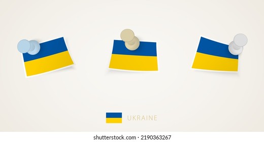 Pinned Flag Ukraine Different Shapes Twisted Stock Vector (Royalty Free ...