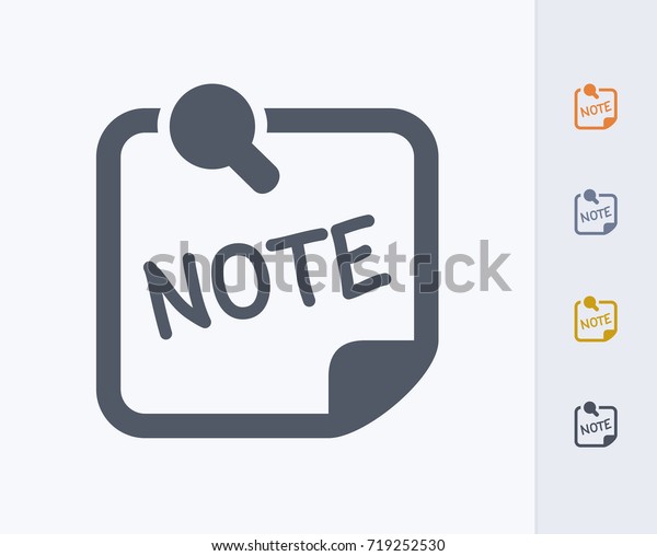 Pinned Note Carbon Icons Professional Pixelaligned Stock Vector ...