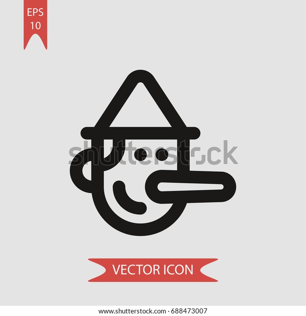 Pinocchio Icon Stock Vector (Royalty Free) 688473007