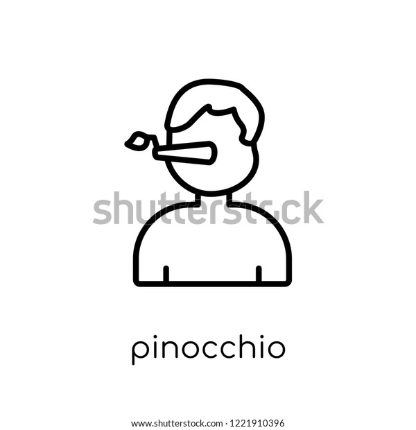 Pinocchio Icon Trendy Modern Flat Linear Stock Vector (Royalty Free ...