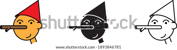 Pinocchio Icon Vector Line Illustration Stock Vector (Royalty Free ...