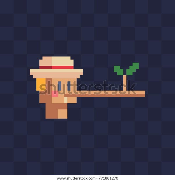 Pinocchio Pixel Art Icon Isolated Vector Stock Vector (Royalty Free ...