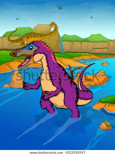 Pinocchio Rex On River Background Stock Vector (Royalty Free ...