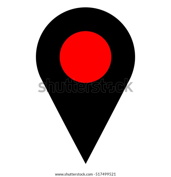 Pinpoint Black Red Isolated Icon Pin Stock Vector (Royalty Free) 517499521