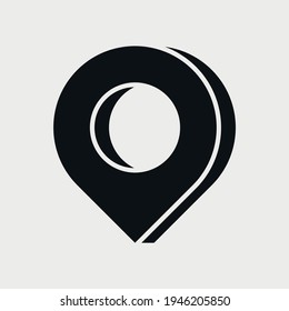 Pinpoint Black White Vector Icon Isolated Stock Vector (Royalty Free ...