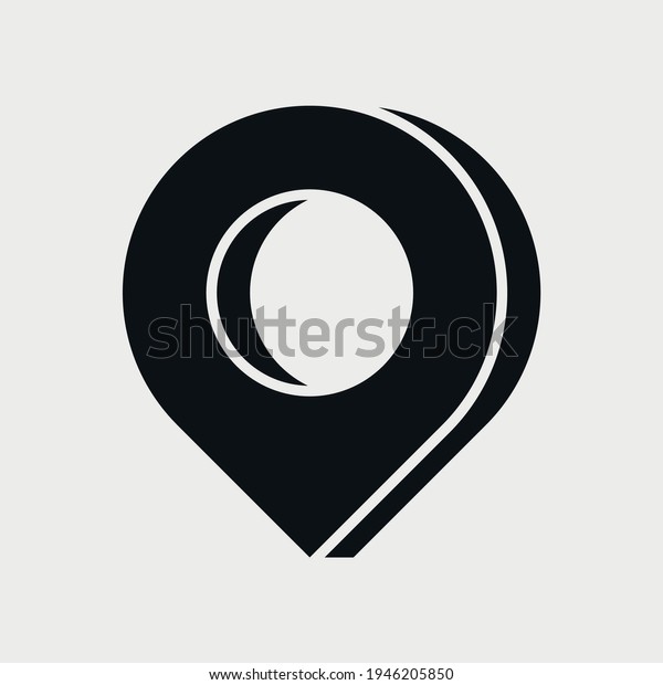 Pinpoint Black White Vector Icon Isolated Stock Vector (Royalty Free ...