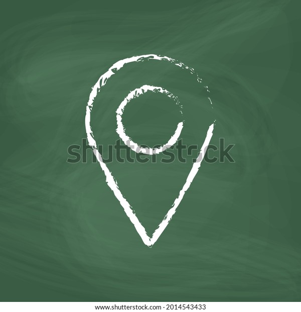 Pinpoint Line Icon Design White Chalk Stock Vector (Royalty Free ...