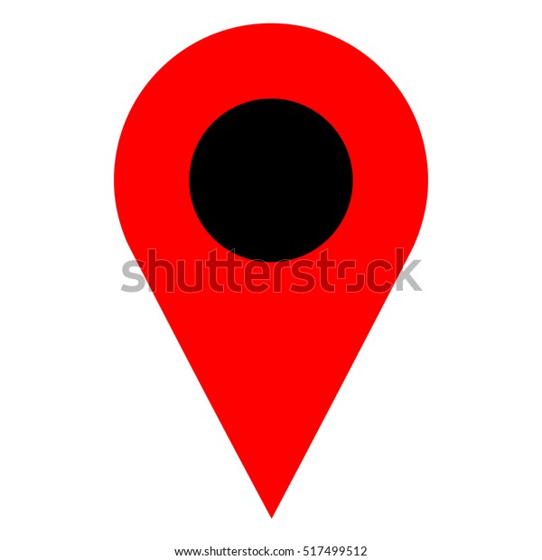 Pinpoint Red Black Isolated Icon Pin 库存矢量图（免版税）517499512
