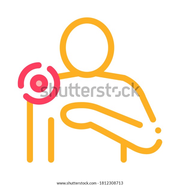 Pinpoint Shoulder Pain Icon Vector Outline Stock-vektor (royaltyfri ...