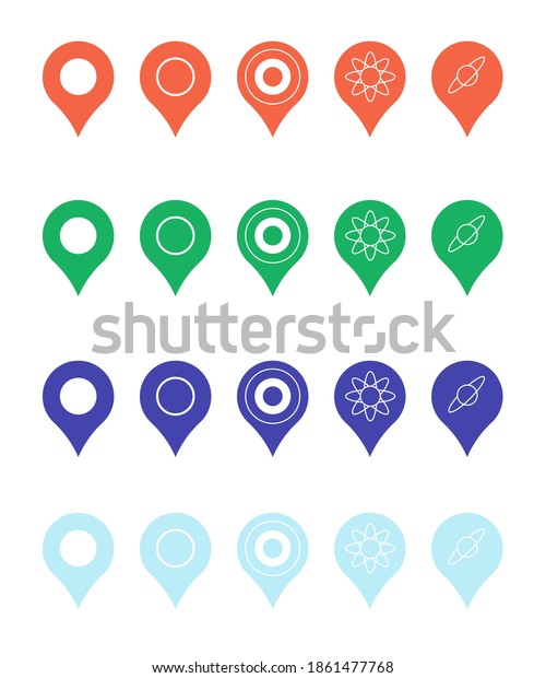 Pins Map Location Symbol Navigation Position Stock Vector (Royalty Free ...