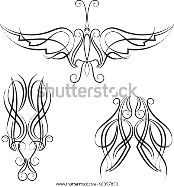 Pinstripe Design Butterfly Stock Vector (Royalty Free) 68057830 ...