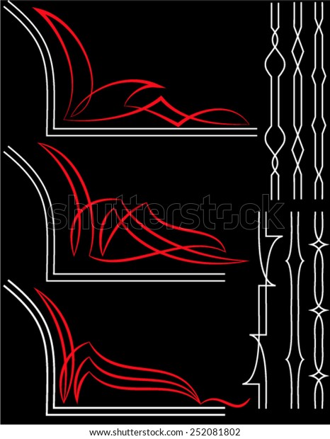 Pinstripe Graphics Corner Border Vinyl Ready Stock Vector (Royalty Free ...