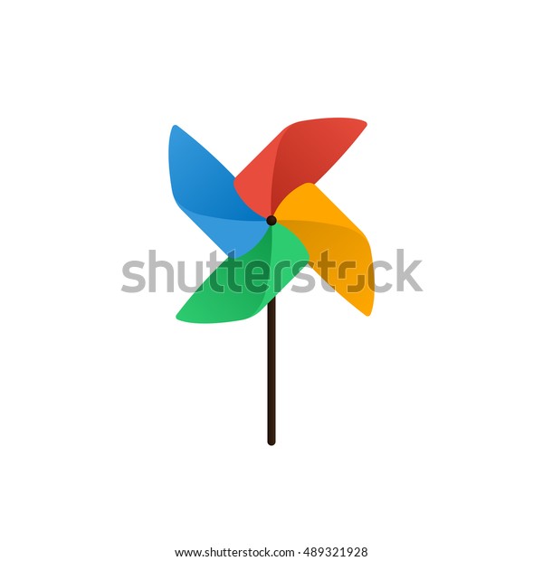 Pinwheel Icon Flat Design Isolated On Stock Vector (Royalty Free) 489321928