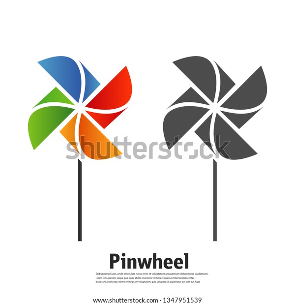 Pinwheel Logo Flat Icon Vector Illustrations Stock Vector (Royalty Free ...
