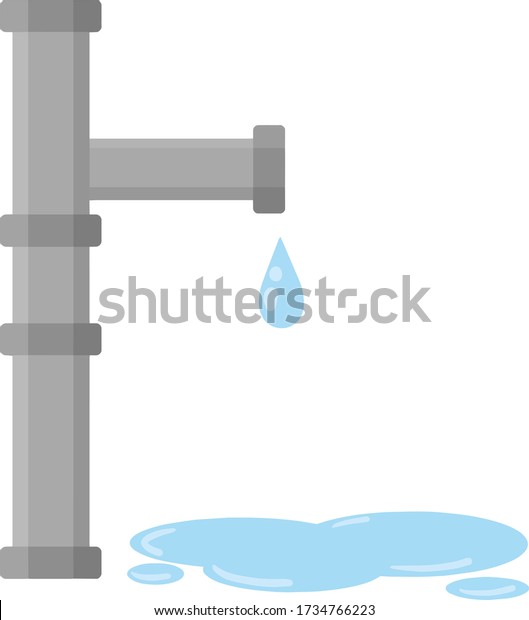 Pipe Drop Water Gray Pipeline Tube Stock Vector (Royalty Free ...