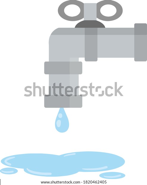 Pipe Drop Water Gray Pipeline Tube Stock Vector (Royalty Free ...