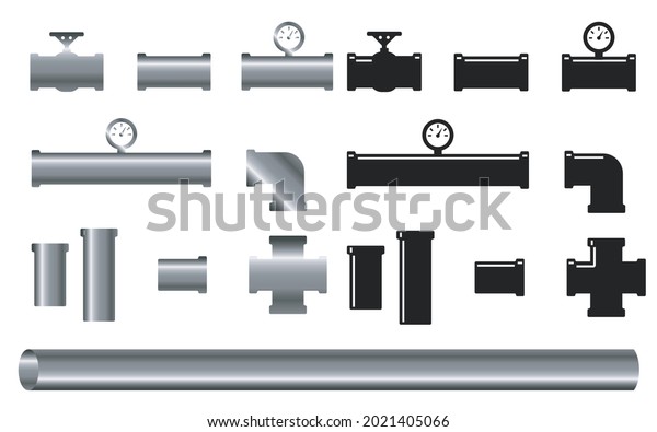 Pipe Fittings Vector Icons Set Tube Stock Vector (Royalty Free ...