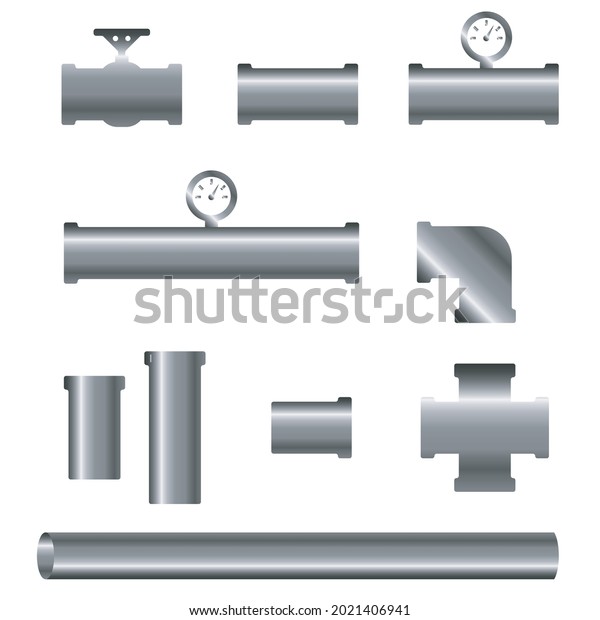 Pipe Fittings Vector Icons Set Tube Stock Vector (Royalty Free ...