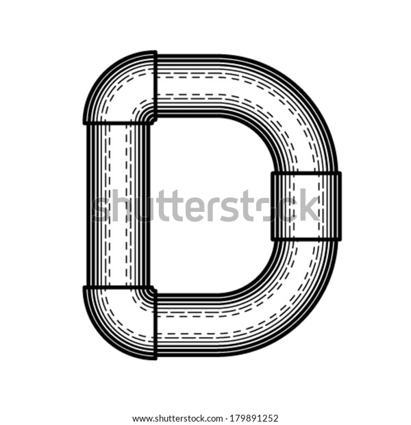 Pipe Letter D Made Style Engraving Stock Vector (Royalty Free) 179891252