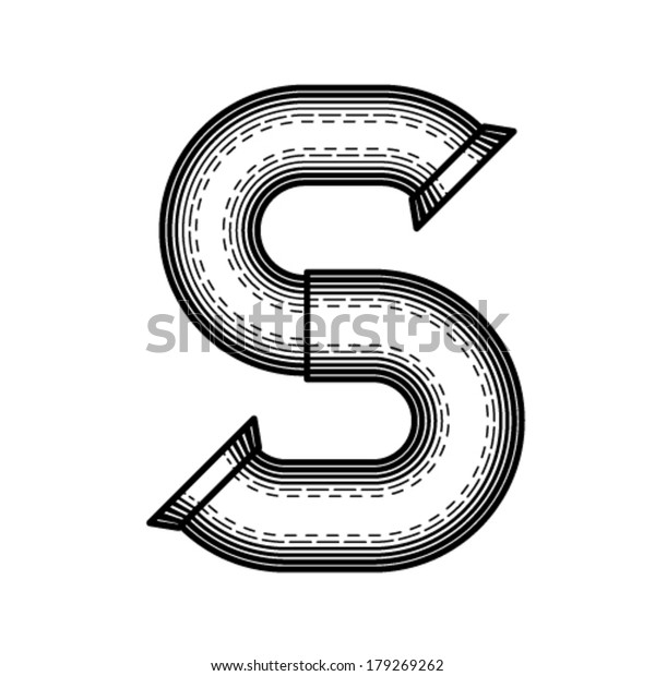 Pipe Letter S Made Style Engraving Stock Vector (Royalty Free) 179269262