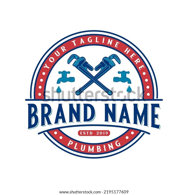 Pipe Repair Emblem Logo Design Customizable Stock Vector (Royalty Free ...