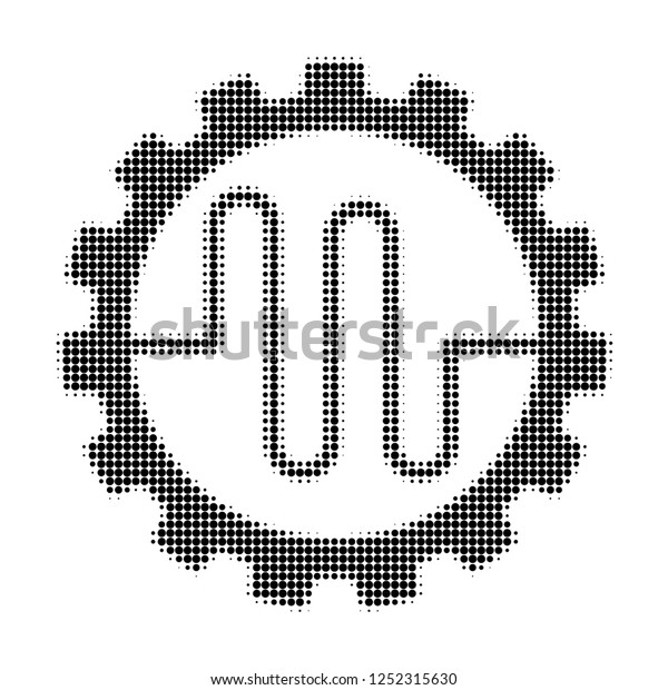 Pipe Service Cog Halftone Dotted Icon Stock Vector (Royalty Free ...