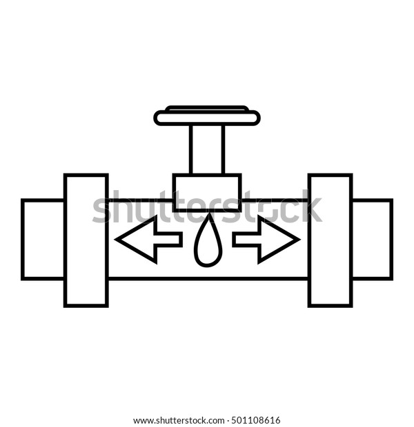 Pipe Valves Icon Outline Illustration Pipe: vector de stock (libre de ...