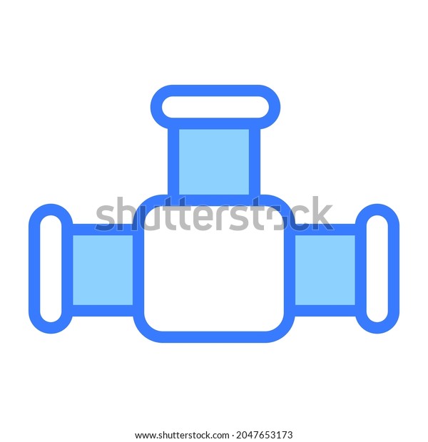 Pipe Vector Outline Icon Blue Line Stock Vector (Royalty Free ...