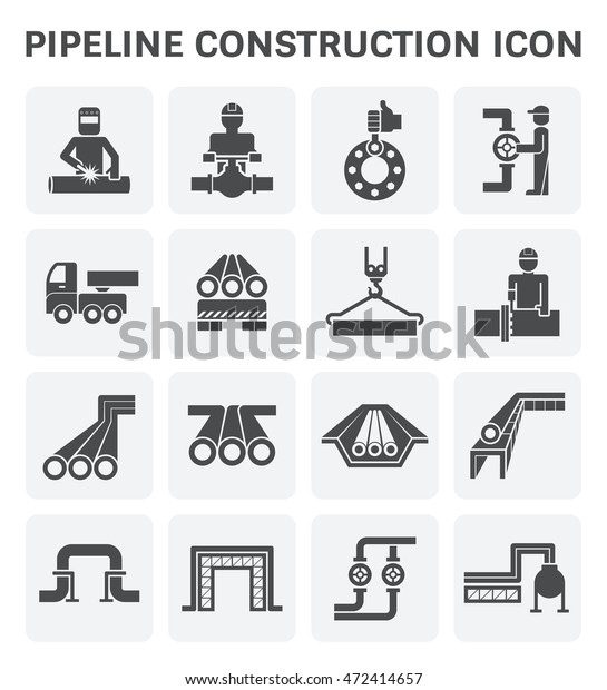Pipeline Construction Maintenance Repair Vector Icon Stock Vector ...