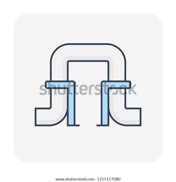 Pipeline Structural Steel Pipe Rack Support Stock Vector (Royalty Free ...