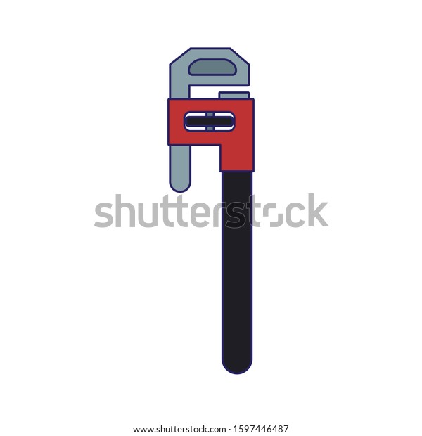 Piper Wrench Icon Over White Background Stock Vector (Royalty Free ...