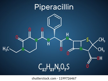 Piperacillin Molecule Antibiotic Drug Structural Chemical 스톡 벡터(로열티 프리 ...