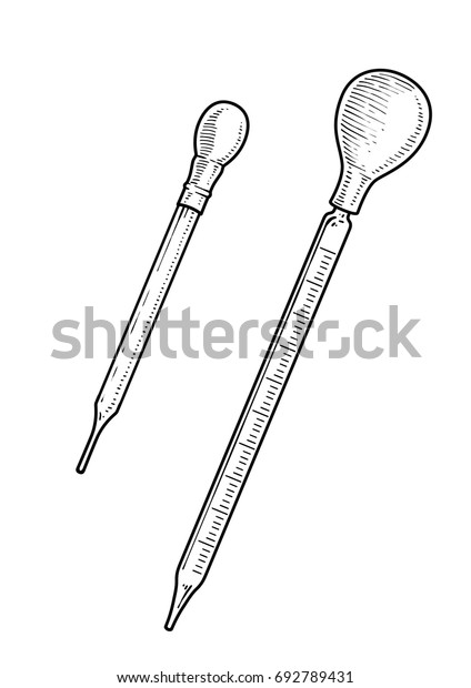 Pipette Illustration Drawing Engraving Ink Line 스톡 벡터(로열티 프리) 692789431 ...
