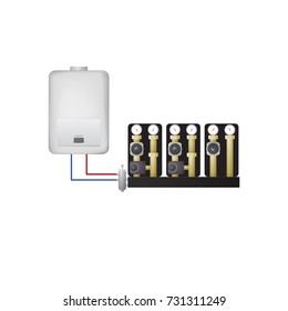 Piping Condensate Boiler Vector Illustration Straight Stock Vector ...